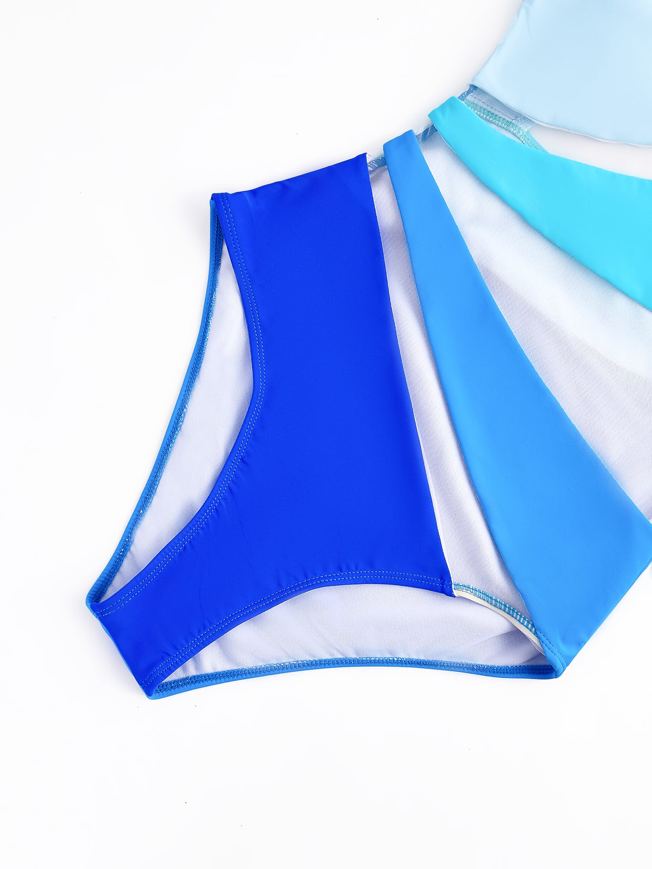 Bikinx One Shoulder Color Block Mesh Insert One Piece Swimsuit Shein Usa