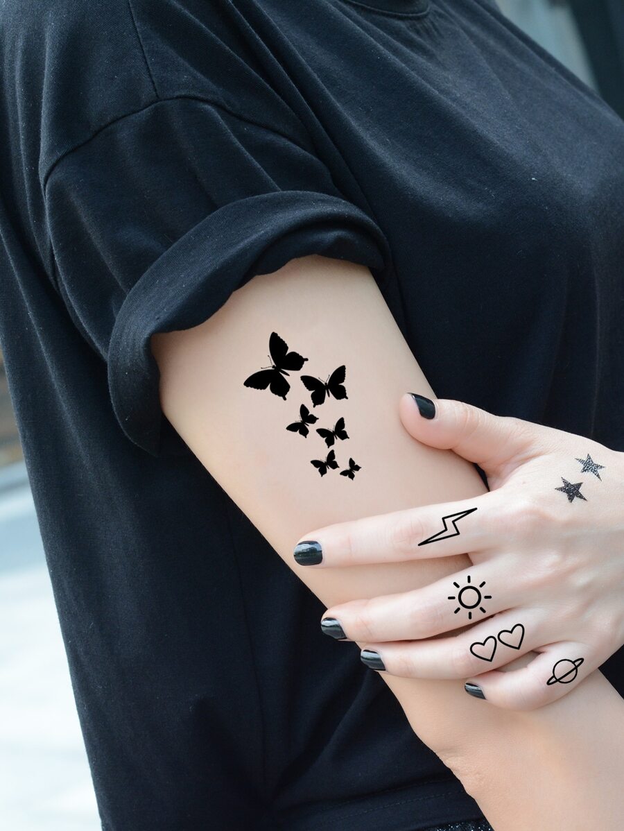 Tattoo Sticker,1 Sheet Butterfly Pattern Temporary Tattoos For Women ...
