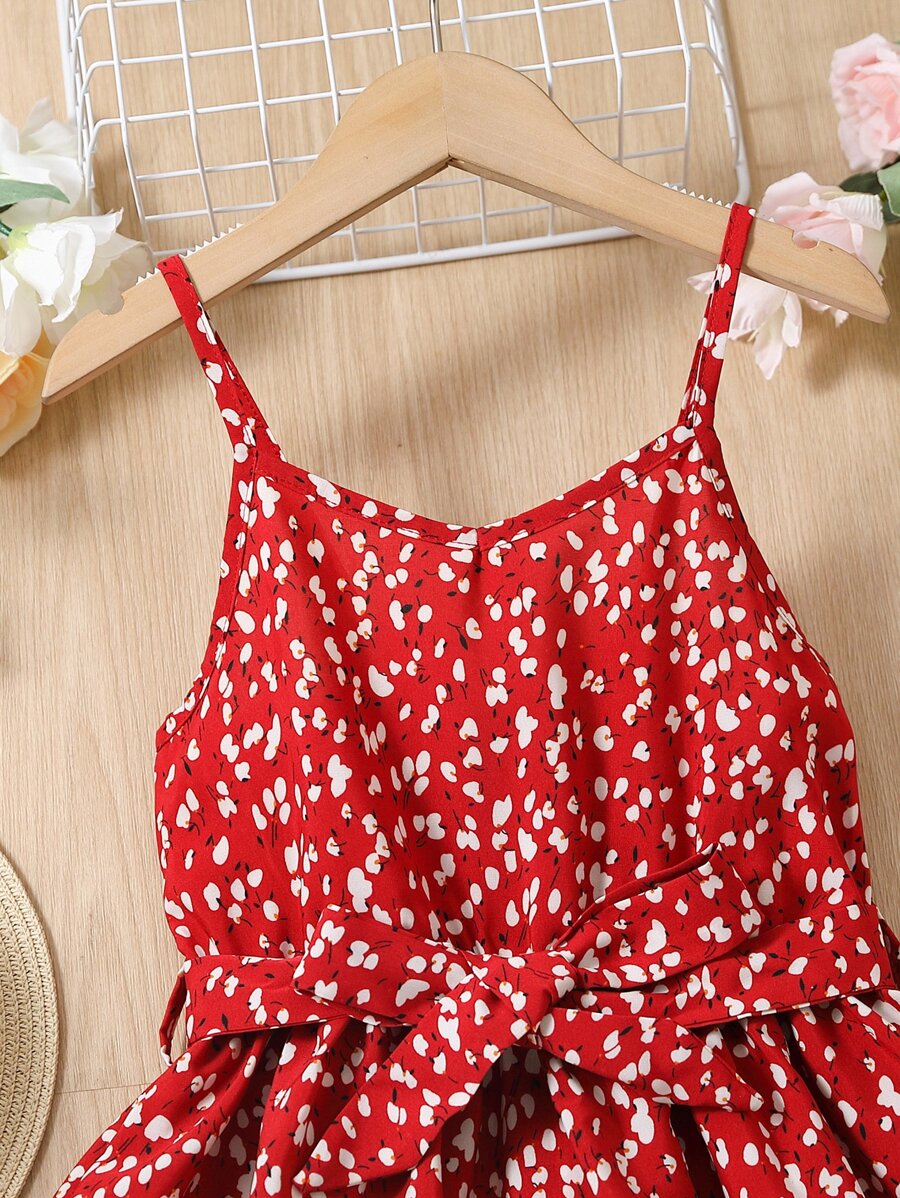 Shein Tween Girl Ditsy Floral Print Belted Cami Dress Shein Usa