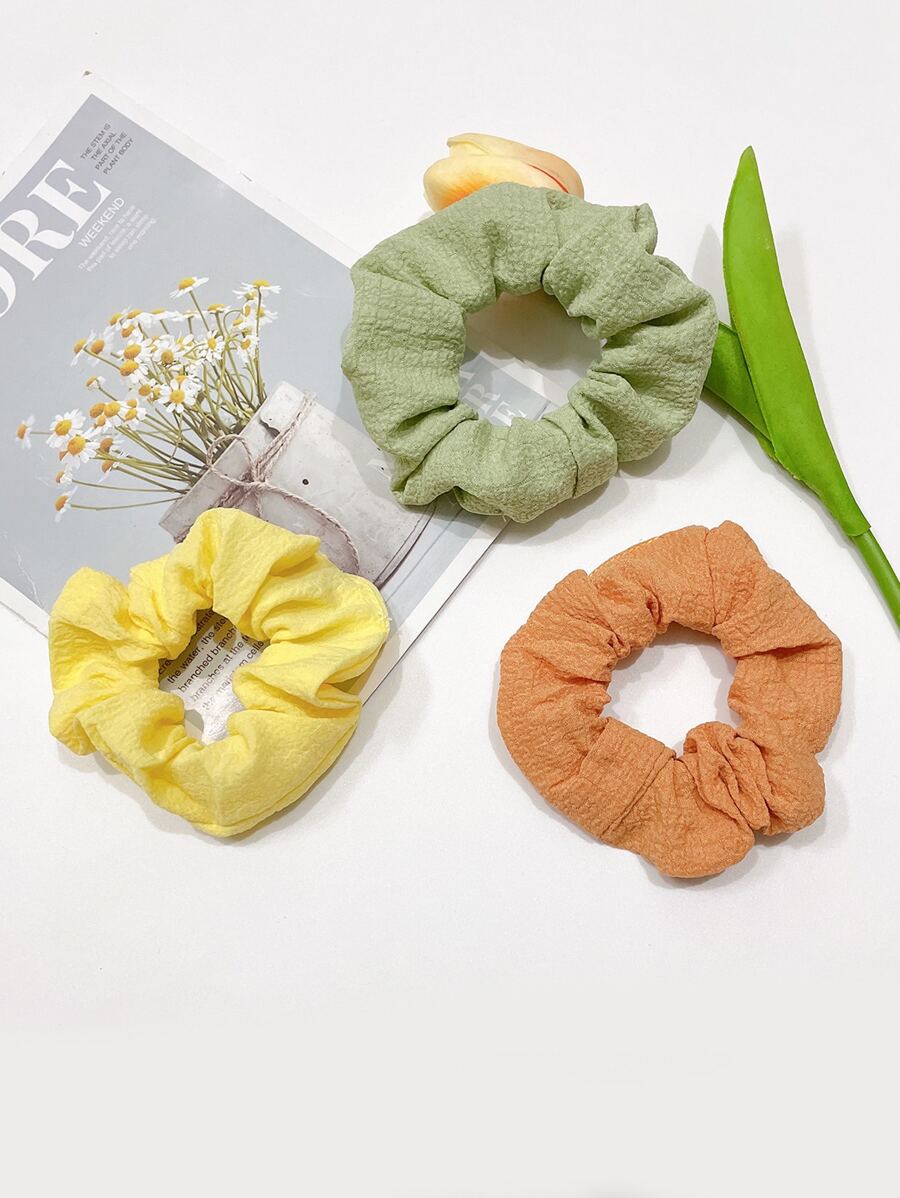 3pcs Minimalist Solid Scrunchie | SHEIN USA