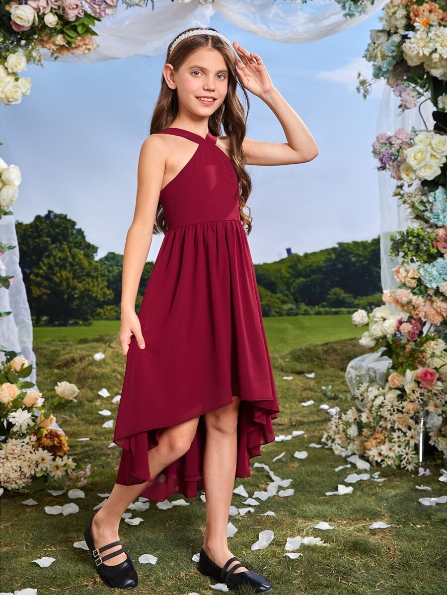 SHEIN Tween Girl High Low Hem Dress | SHEIN USA