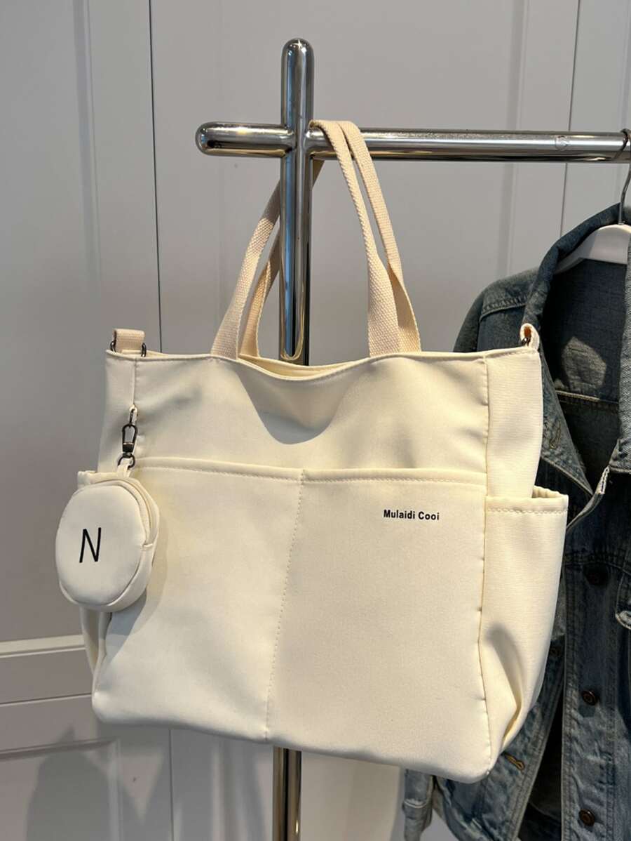 Letter Graphic Shopper Bag With Coin Purse | SHEIN UK