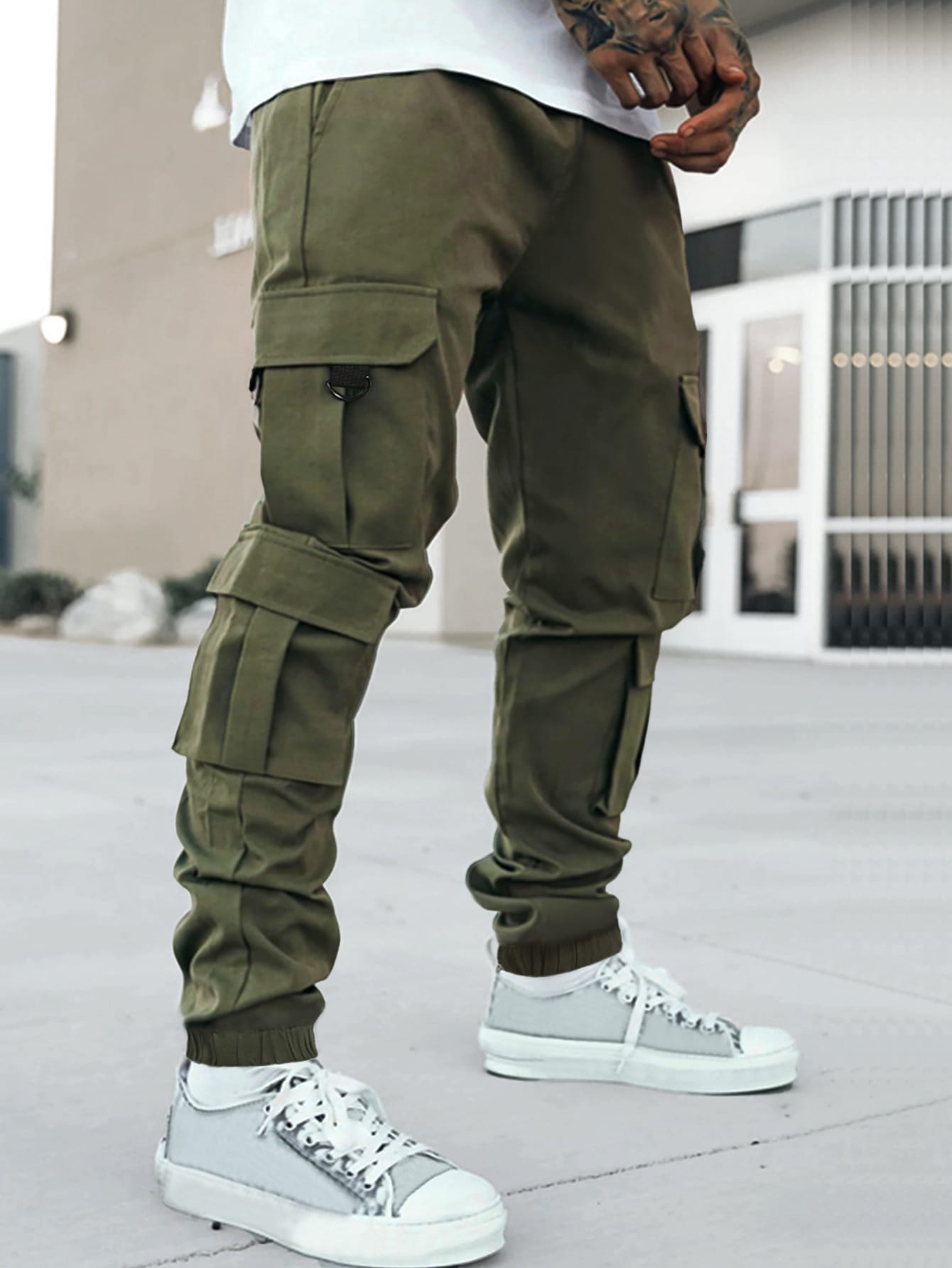 Manfinity LEGND Men Flap Pocket Side Drawstring Waist Cargo Pants ...