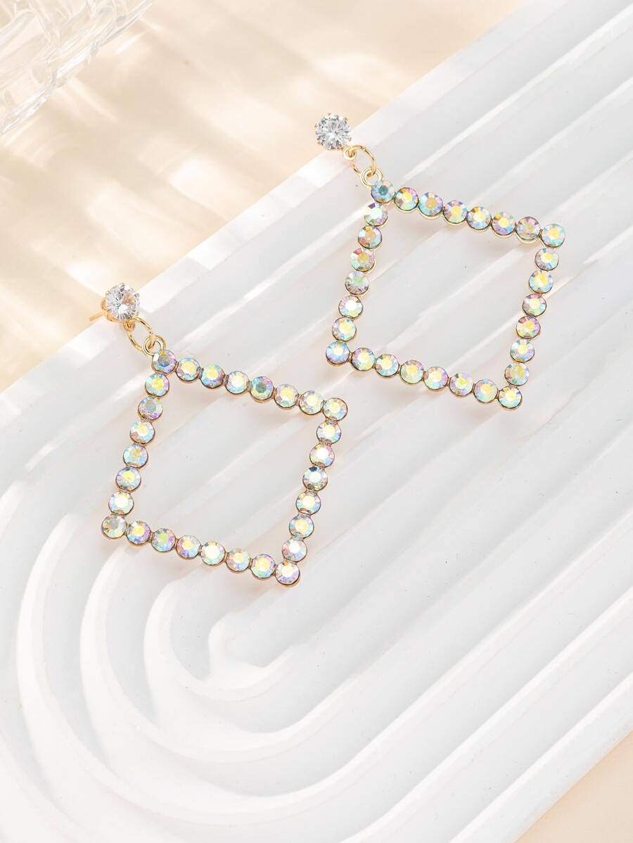 Cubic Zirconia Square Drop Earrings | SHEIN USA