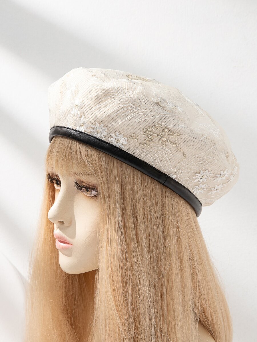 Floral Embroidery Beret | SHEIN USA