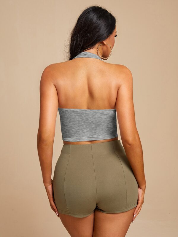 Shein Sxy Open Back Halter Top Shein Usa