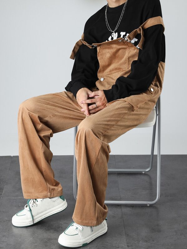 Manfinity Hypemode Men Pocket Corduroy Overall Pants | SHEIN EUR