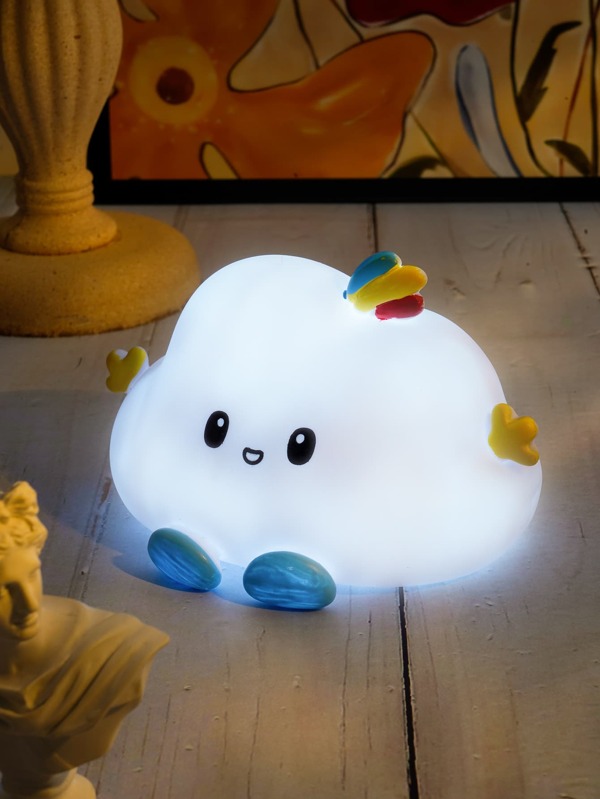 1pc Cute Cloud-Shaped Night Light, Silicone Led Light Children's Room Home Decoration, Birthday ...