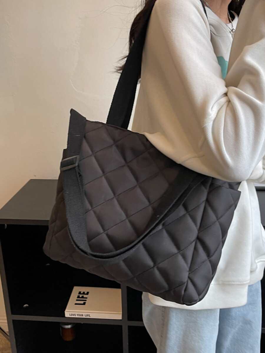 Quilted Shoulder Tote Bag | SHEIN