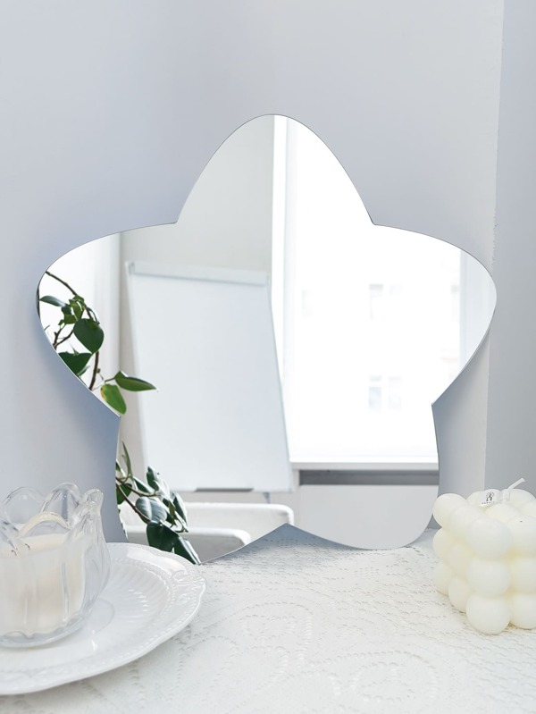 1pc Rounded Pentagon Shaped Mirror Wall Sticker, 2mm Thickness Acrylic ...