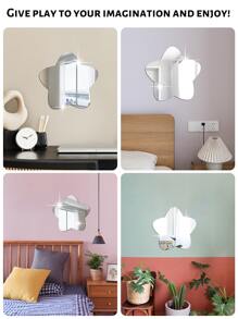 1pc Rounded Pentagon Shaped Mirror Wall Sticker, 2mm Thickness Acrylic ...