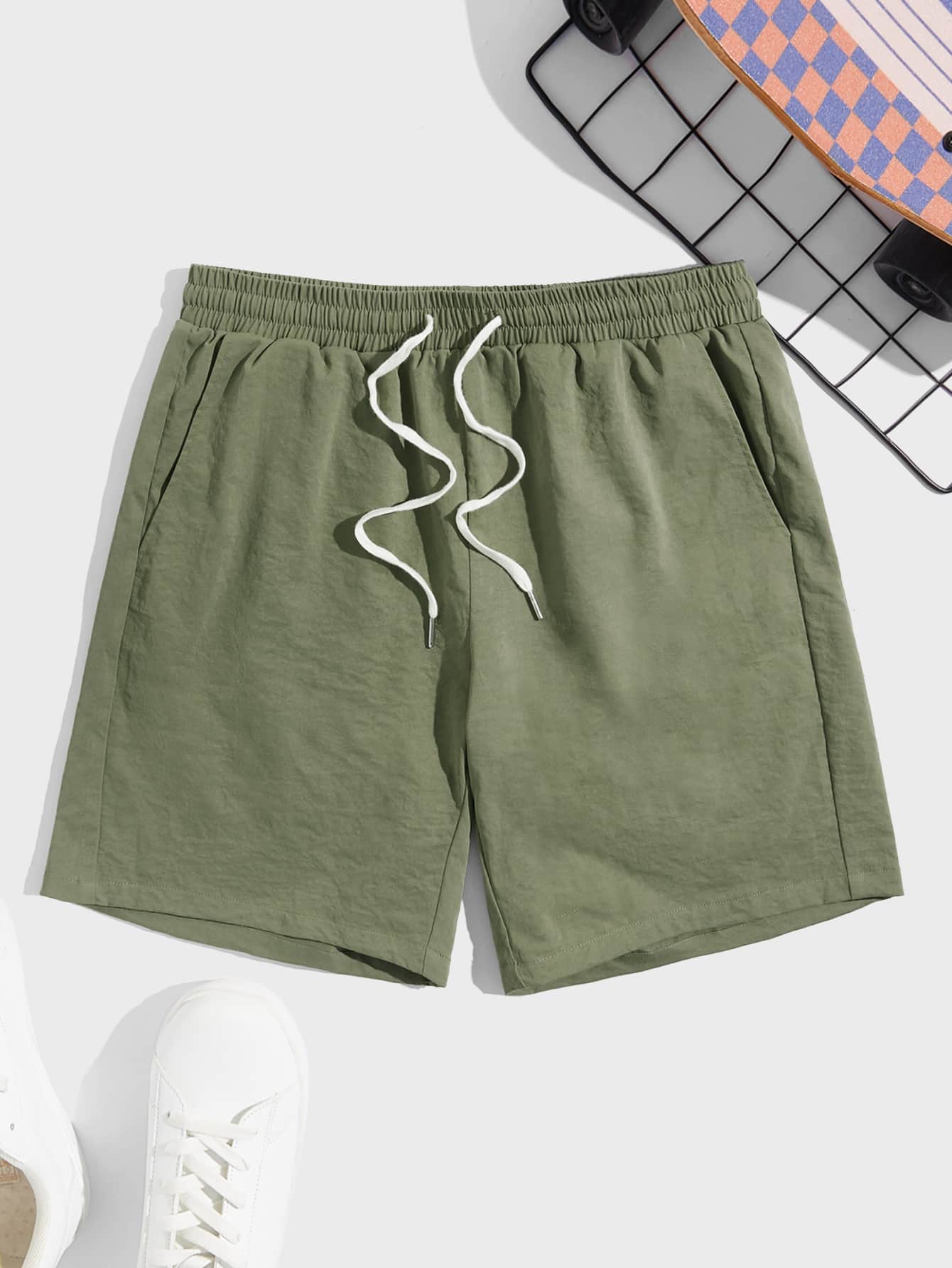 Manfinity Basics Men Drawstring Waist Shorts Shein Usa