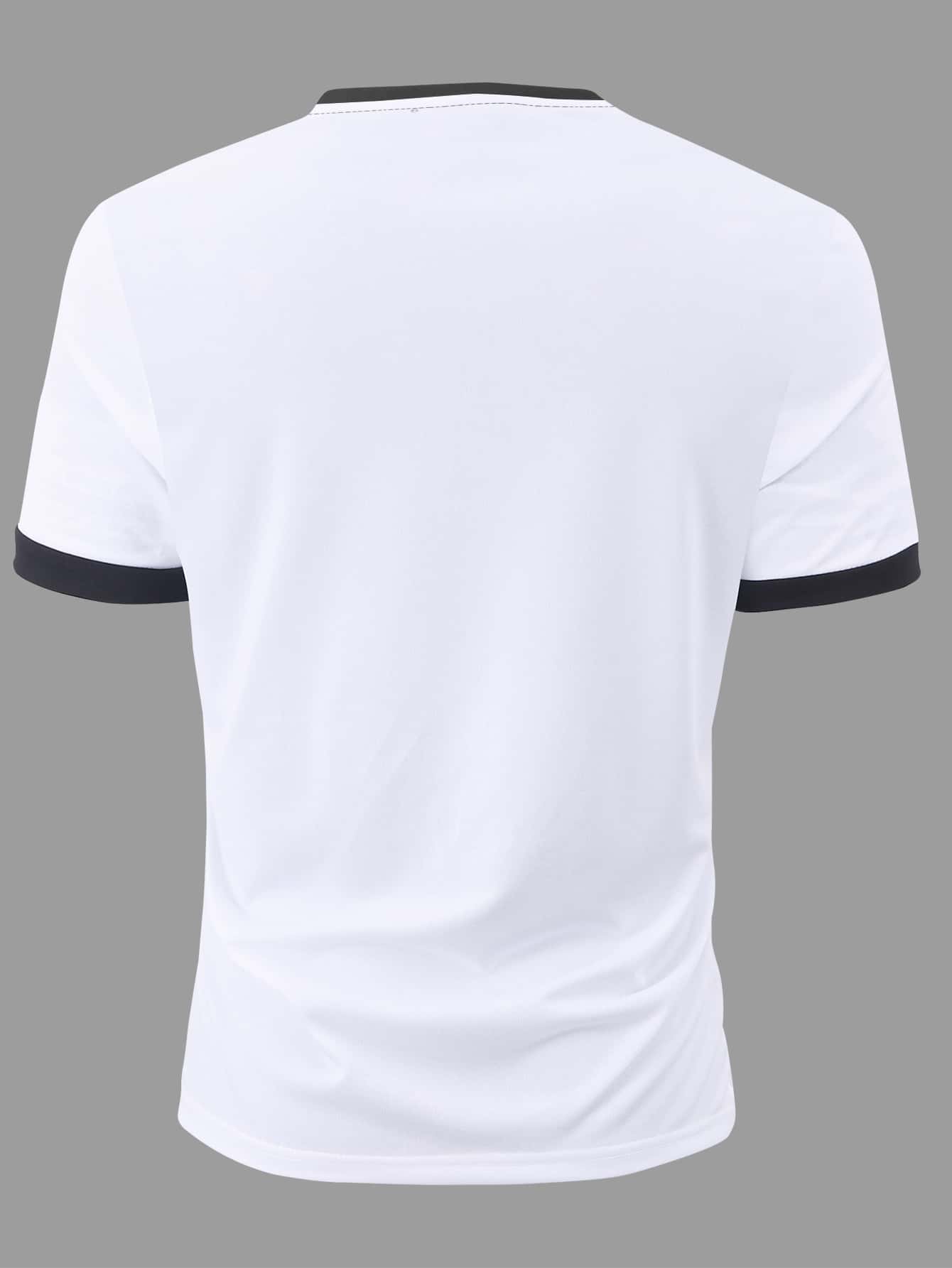 Manfinity Homme Men Letter Graphic Contrast Trim Tee Shein Euqs