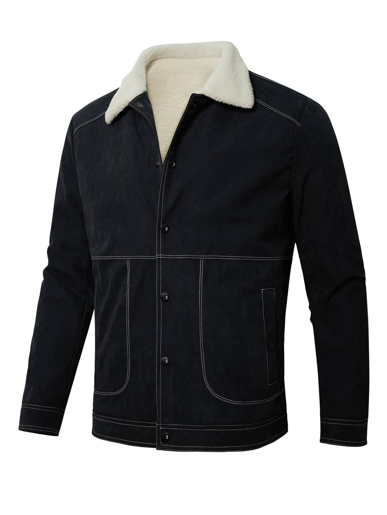 Men Top-stitching Thermal Lined Jacket Without Tee | SHEIN USA