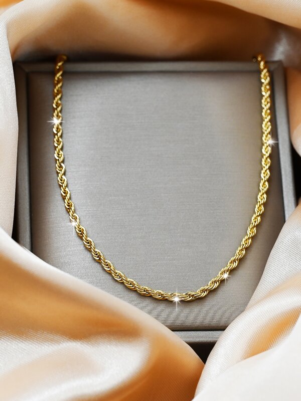 1pc Minimalist Chain Necklace, Stainless Steel Jewelry | SHEIN USA