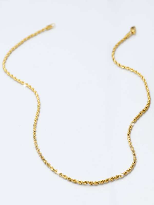 1pc Minimalist Chain Necklace, Stainless Steel Jewelry | SHEIN USA