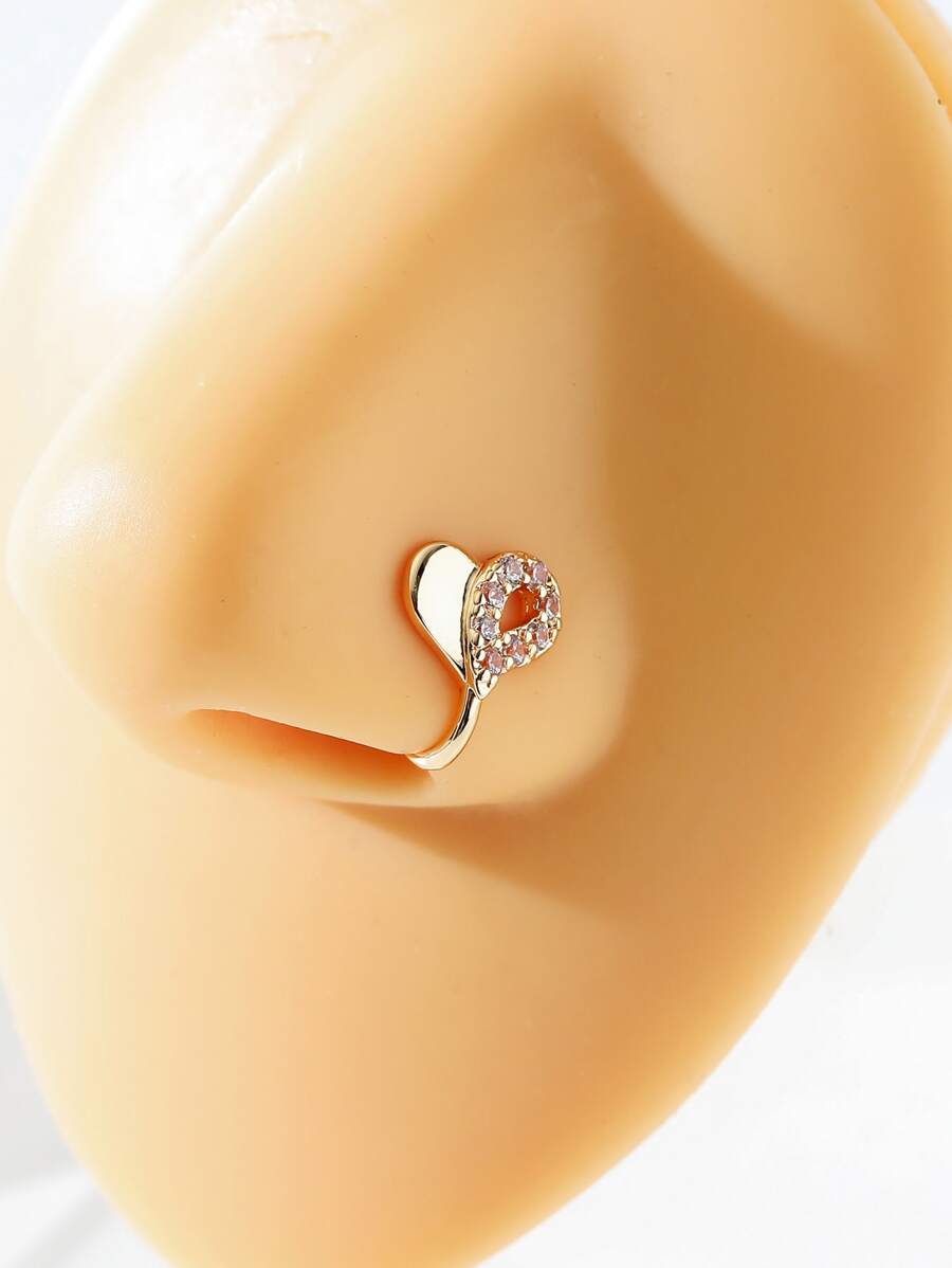 Cubic Zirconia Decor Nose Cuff | SHEIN USA