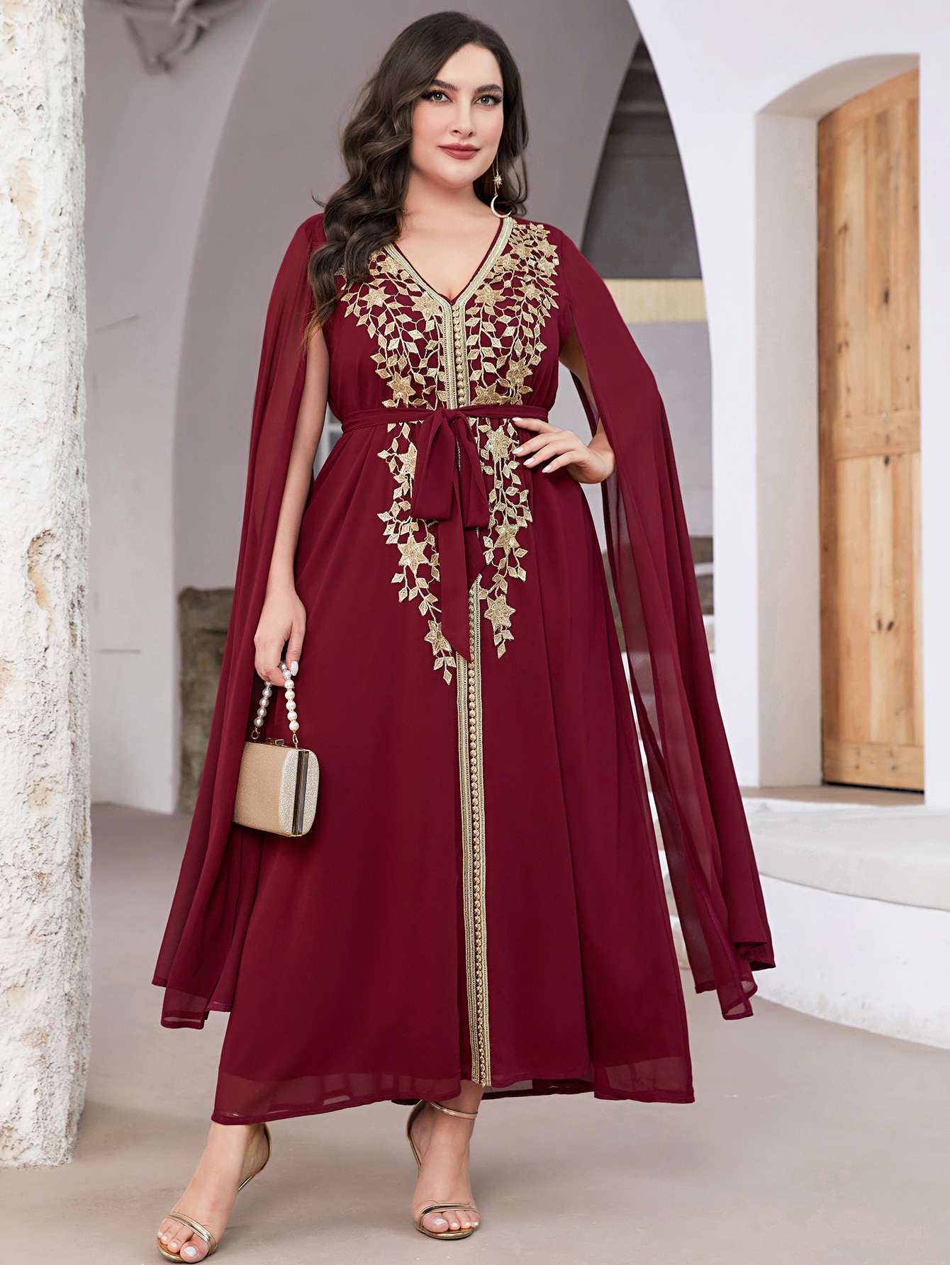 Shein Najma Plus Floral Embroidery Mesh Overlay Belted Dress Shein Uk