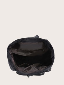 Minimalist Drawstring Decor Flap Backpack | SHEIN USA