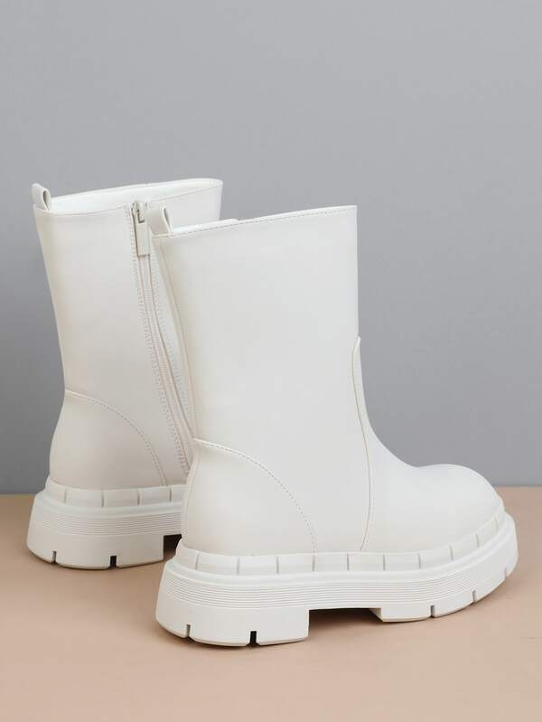Side Zip Flatform Combat Boots | SHEIN USA