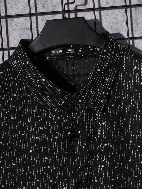 SHEIN Extended Sizes Men Allover Print Shirt | SHEIN USA