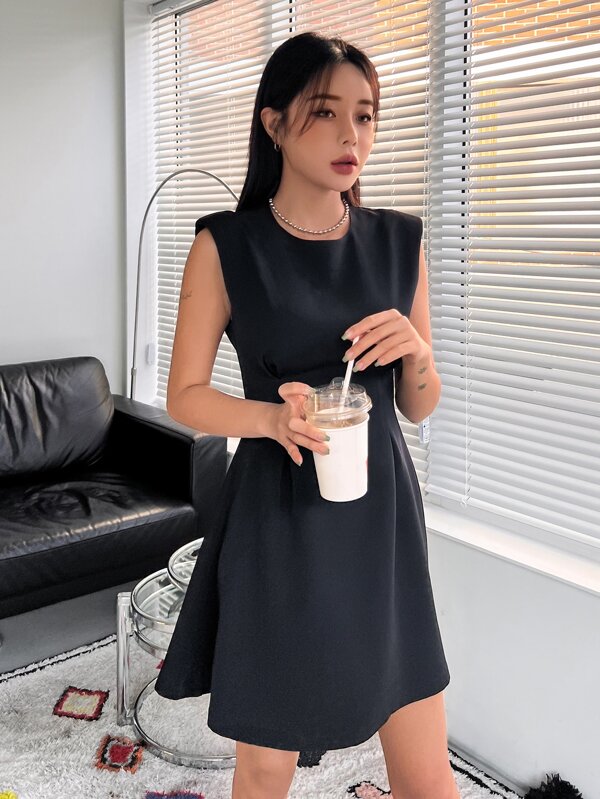 DAZY เดรส แผ่นรองไหล่ พับจีบ | SHEIN TH