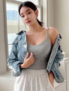 DAZY Solid Ribbed Knit Cami Top | SHEIN USA