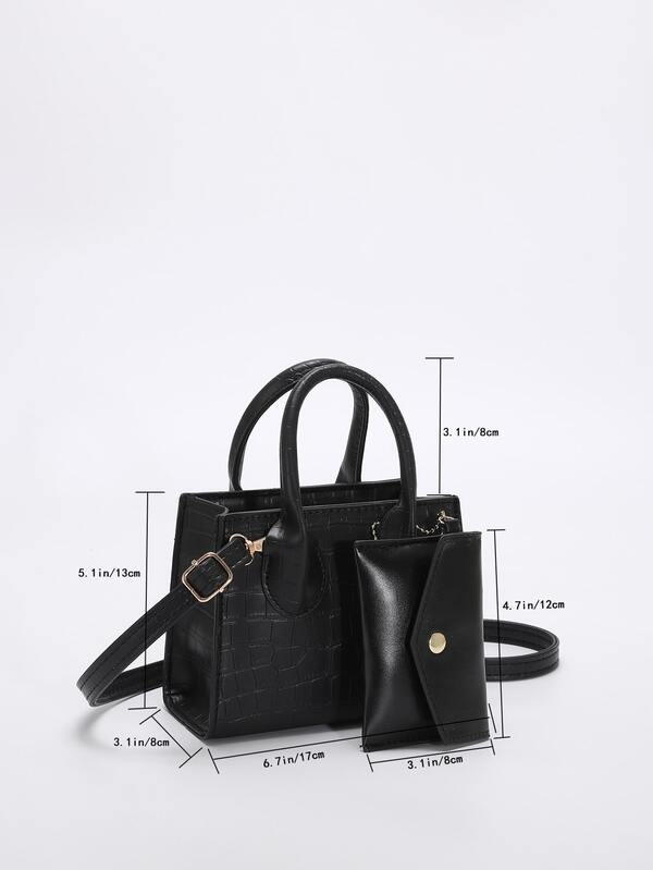 Mini Crocodile Embossed Square Bag With Coin Purse | SHEIN USA