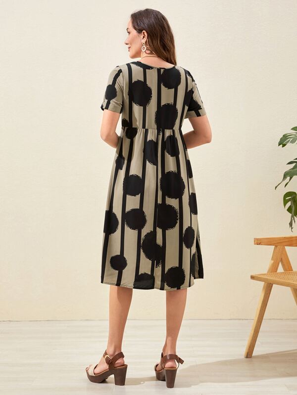 EMERY ROSE Allover Print Hidden Pocket Smock Dress | SHEIN USA