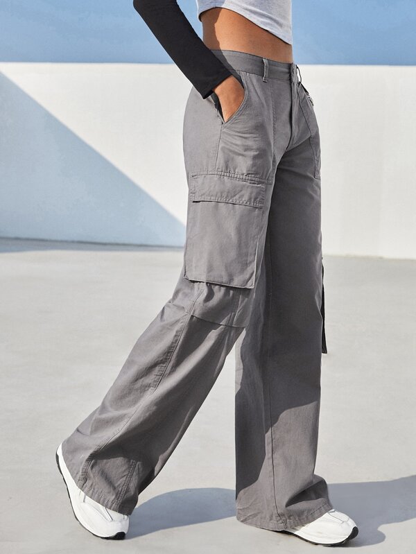 Shein Ezwear Flap Pocket Cargo Trousers Shein Uk