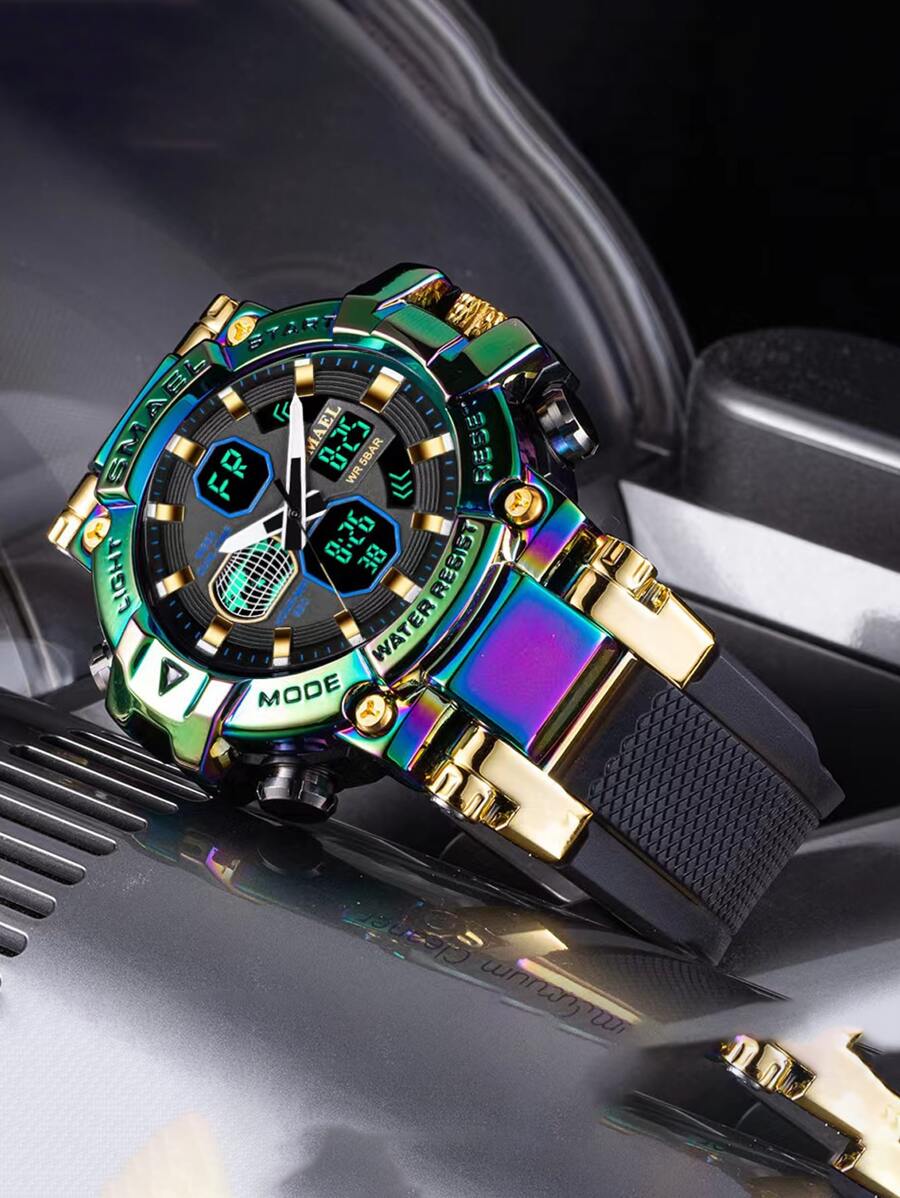 Men Dual Display Glow In The Dark Digital Watch | SHEIN USA