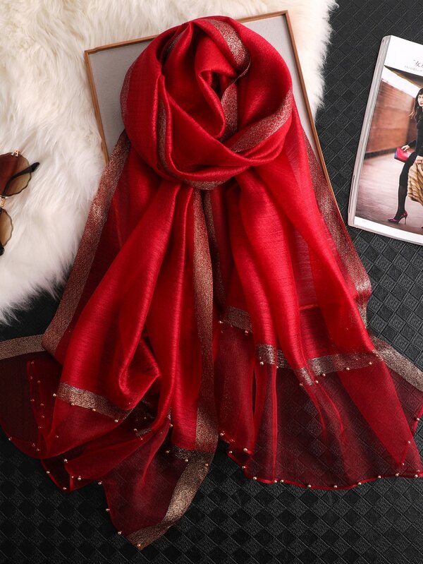 Faux Pearl Decor Scarf | SHEIN USA