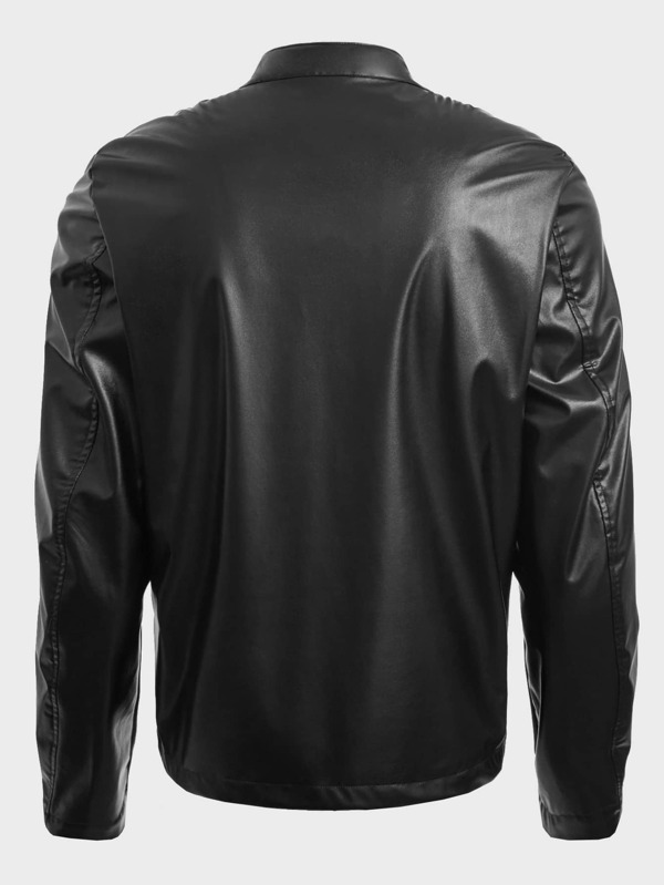 Manfinity LEGND Men Zip Up PU Leather Jacket | SHEIN UK
