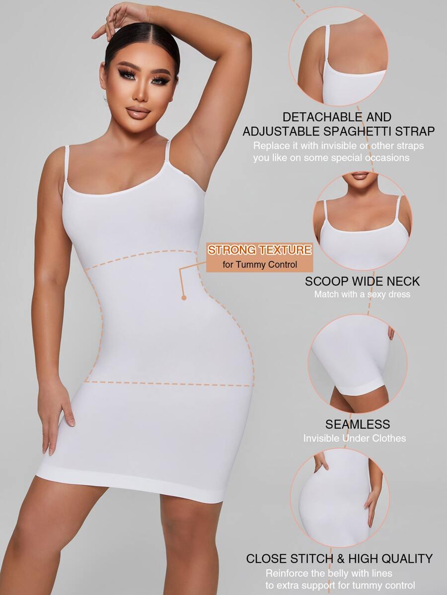 Detachable & Adjustable Spaghetti Straps Lightweight Smoothing Tummy ...