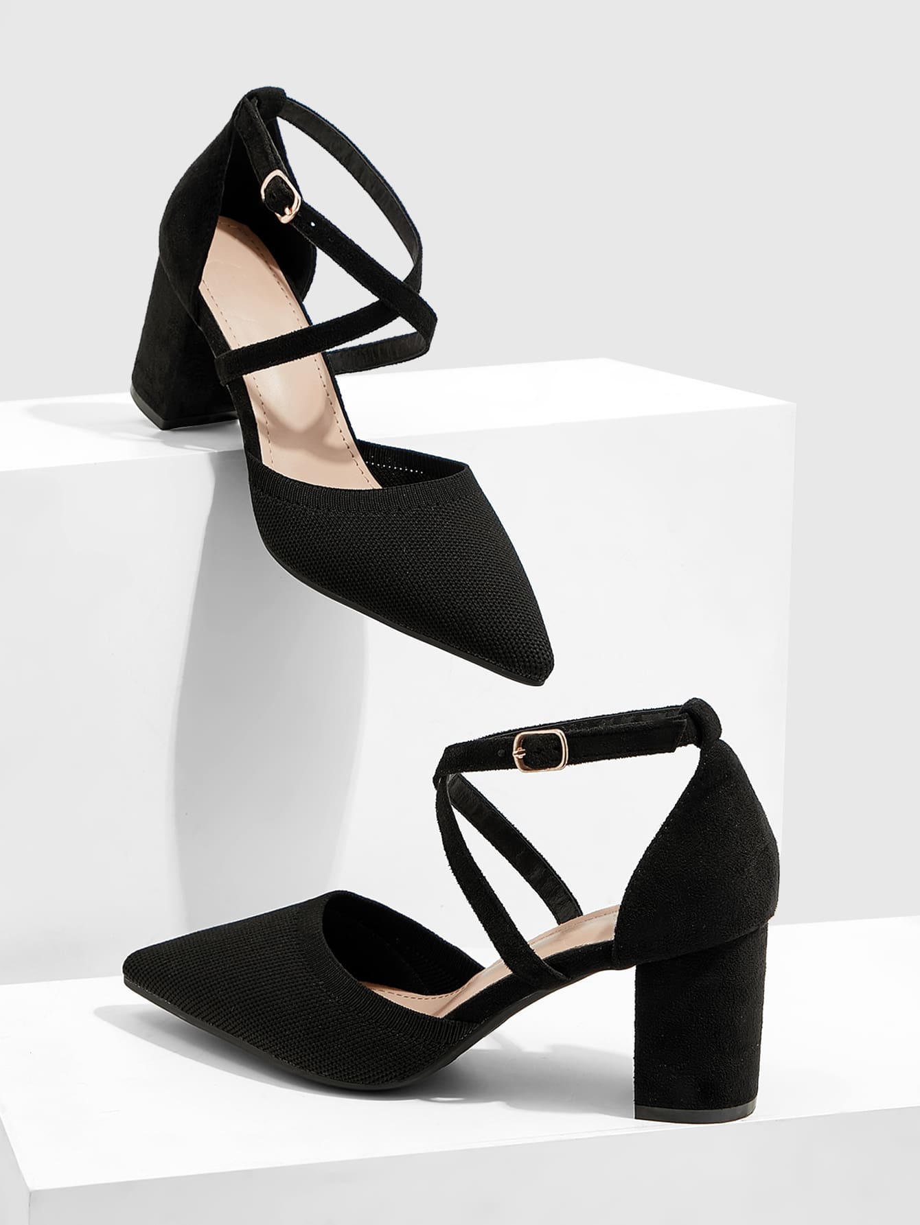 CUCCOO CHICEST Buty damskie klamra ozdoba szpiczasty nosek wakacje ...