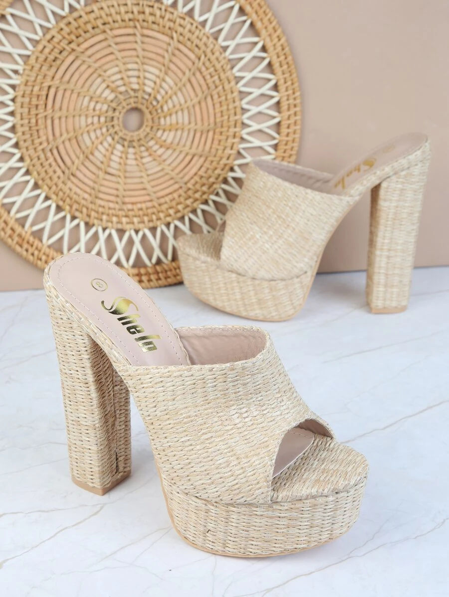 SHUZIA Round Peep Toe Ultra High Platform Heels Summer Shoes Spring ...