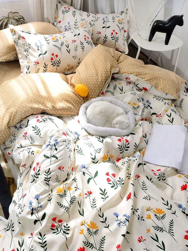 Floral Overlay Print Sheet Set | SHEIN UK