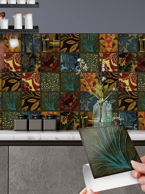 10pcs Tropical Print Kitchen Sticker | SHEIN USA