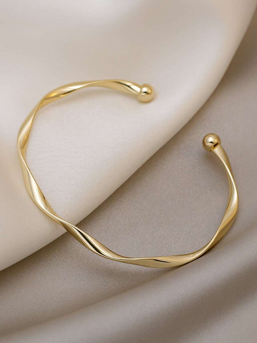 Pulsera abierta con diseño girante | Moda de Mujer | SHEIN México