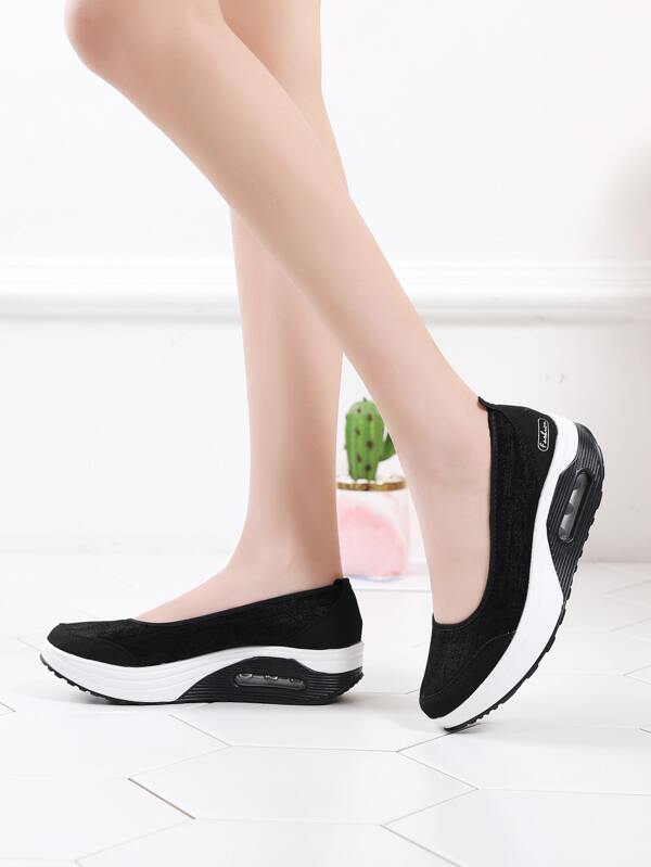 Women Comfort Letter Detail Slip-On Casual Shoes, Sporty Outdoor ...
