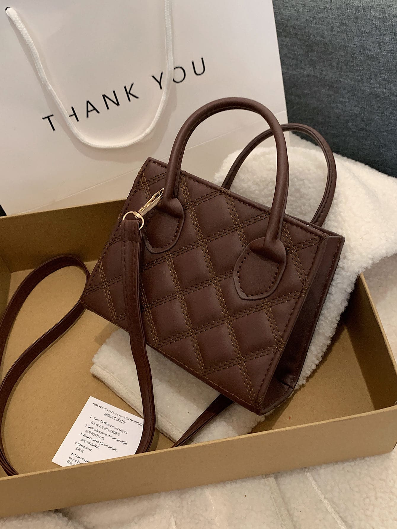 Mini Quilted Design Square Bag | SHEIN USA