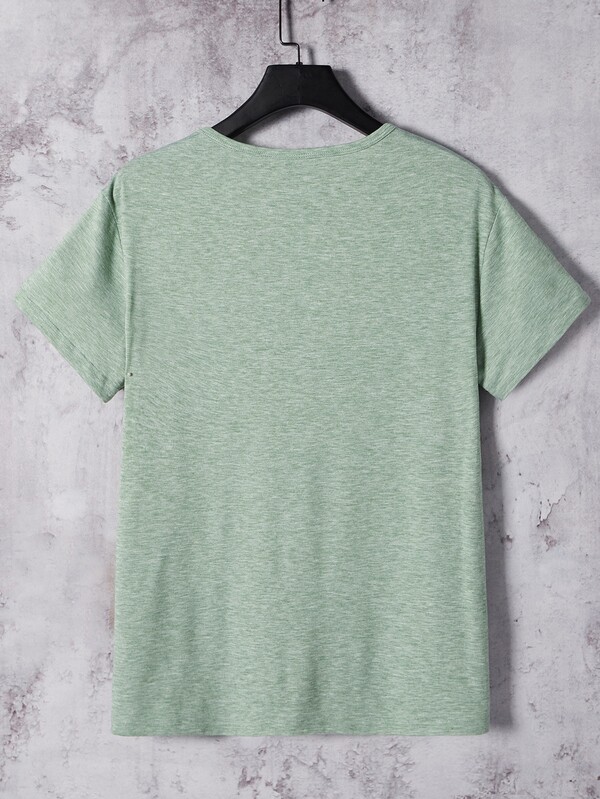 SHEIN Men Solid Half Button Tee | SHEIN USA