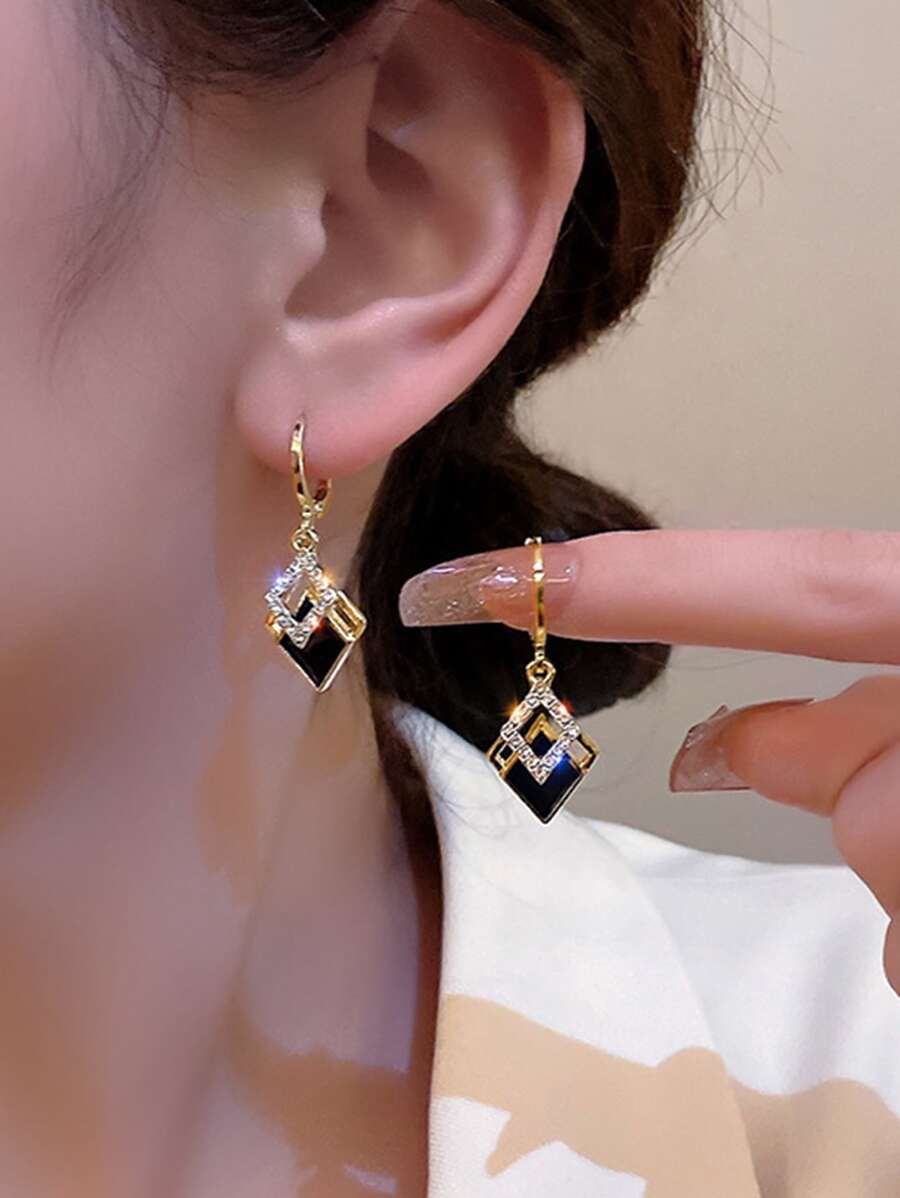 Rhinestone Decor Drop Earrings | SHEIN USA