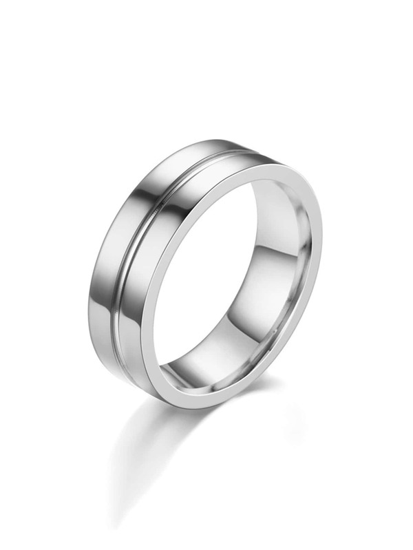 1pc Simple Style Men Ring, Romantic Wedding Engagement Ring Couple Ring ...