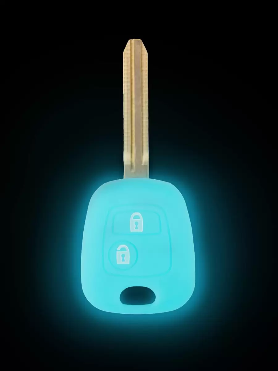1pc Fluorescent Silicone Car Key Case Cover Fit For Peugeot 107 206 207 ...