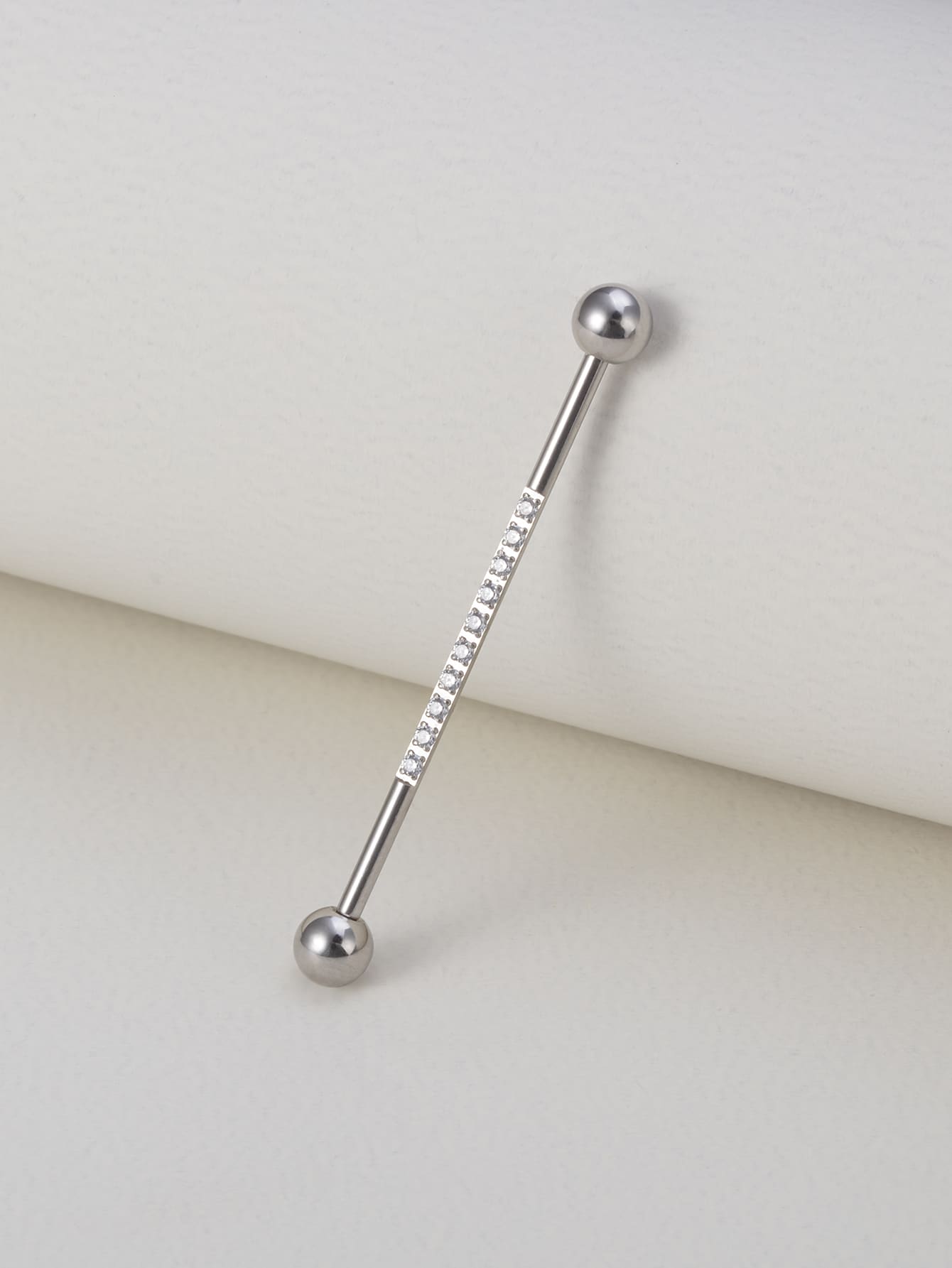1pc Cubic Zirconia Industrial Barbell Piercing Earring | SHEIN USA