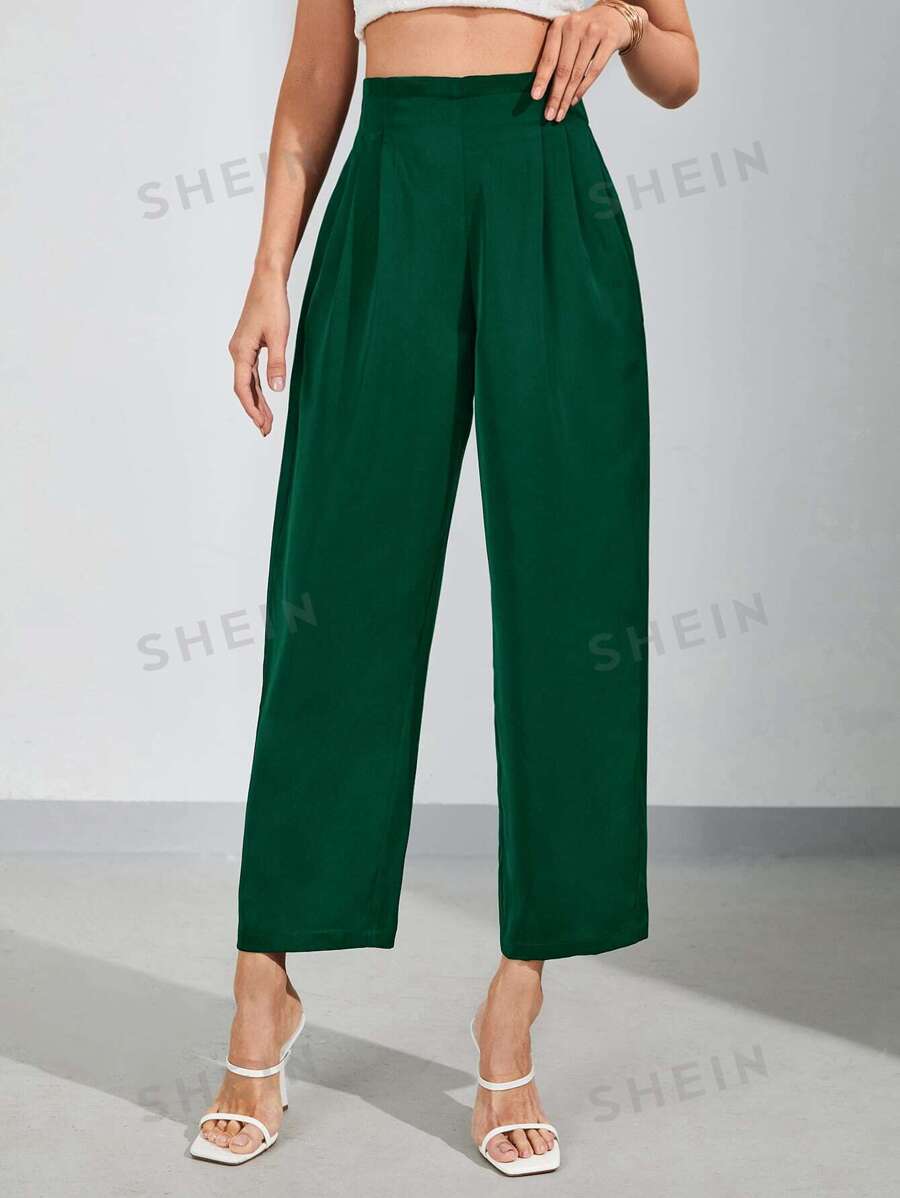 SHEIN BIZwear High Waist Straight Leg Trousers | SHEIN UK