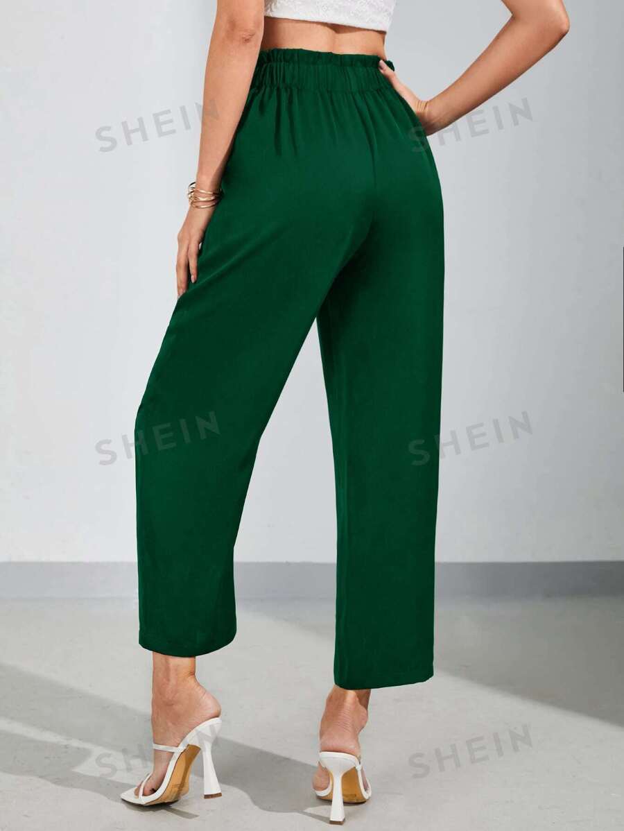 SHEIN BIZwear High Waist Straight Leg Trousers | SHEIN UK