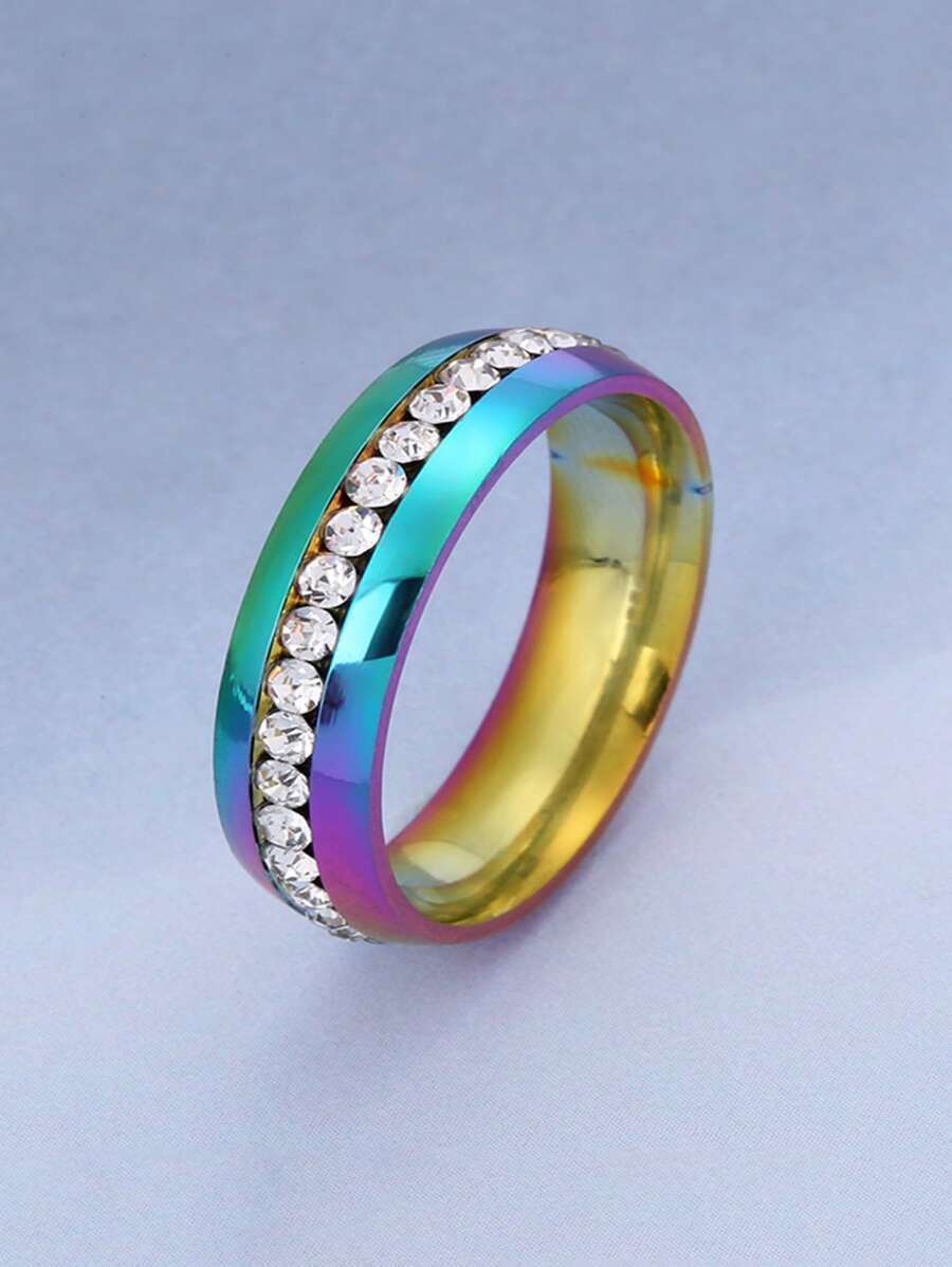 Rhinestone Decor Color Block Ring | SHEIN USA