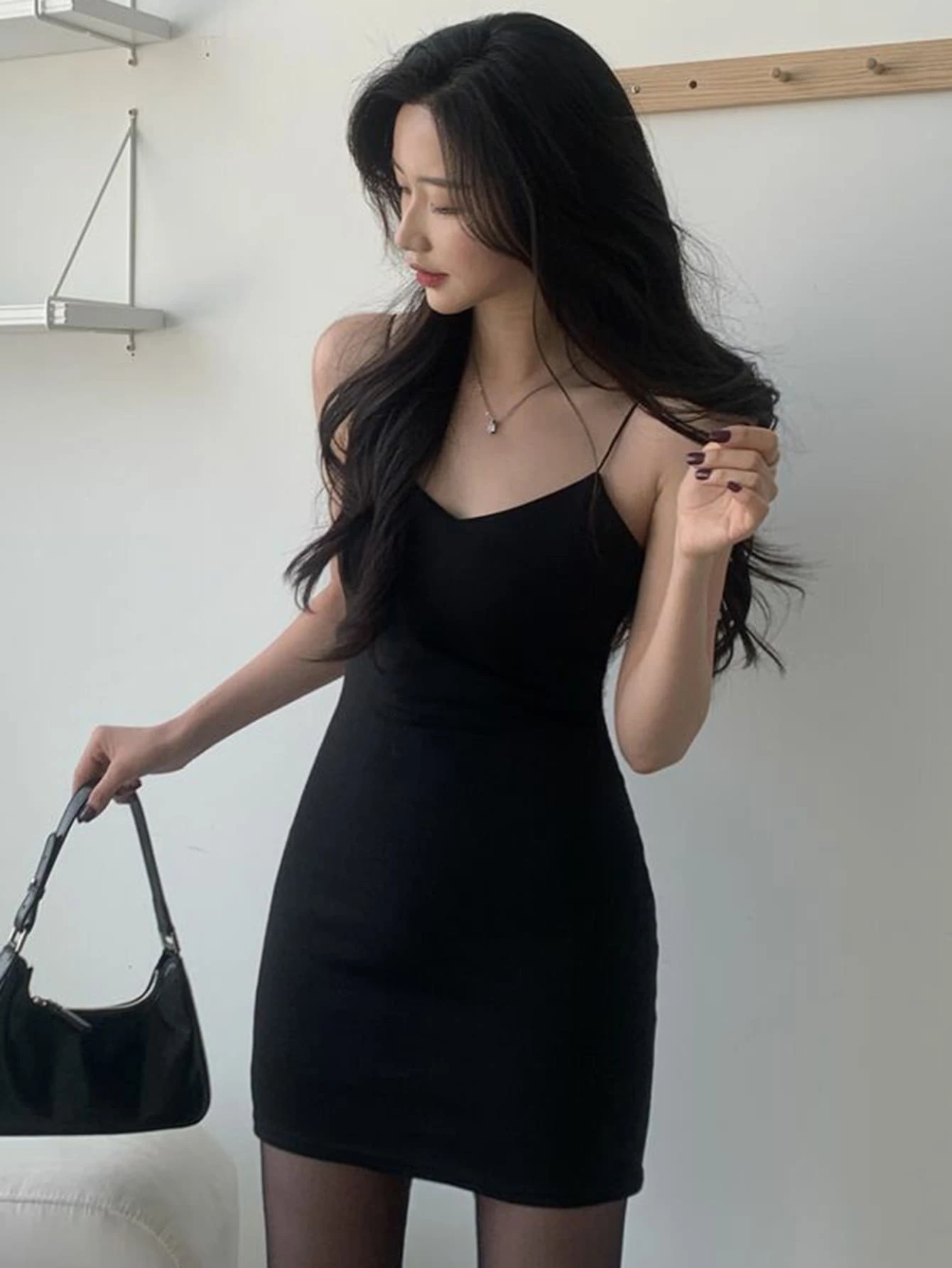 DAZY Solid Cami Bodycon Dress Black Mini Petite Dress Prom Dress | SHEIN USA